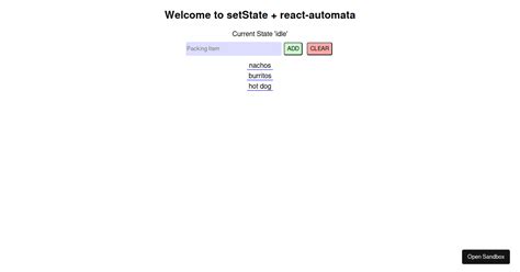 Setstate React Automata Rsm Codesandbox