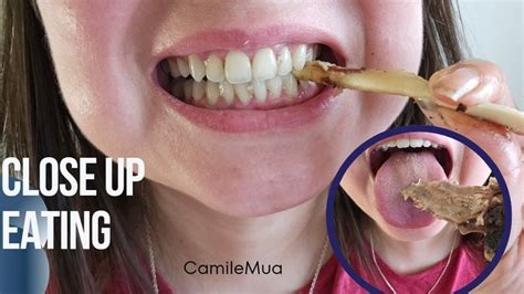 Close Up Eating My Mouth And Teeth Biting Hard And A Burp Camilemua