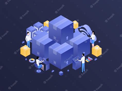 Premium Vector Inventory Isometric Dark Gradient Illustration Suitable For Mobile App Website