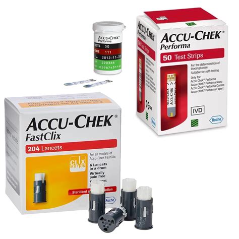 Accu Chek Fastclix Lancets Accu Chek Performa Test Strips Preloaded