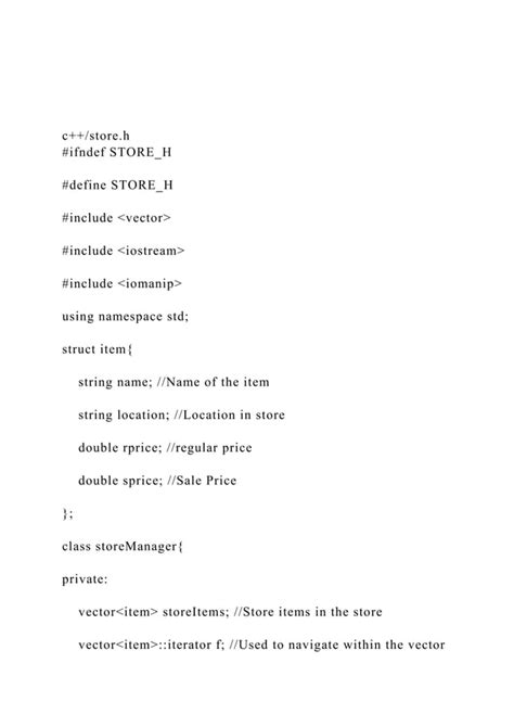 C Main Cpp Include Iostream Include Store H Includ Docx