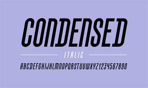 높은 검은 글꼴 트렌디 한 응축 알파벳 산세리프 현대 기울임꼴 문자 와 숫자 벡터 일러스트 10eps 두꺼운에 대한 스톡 벡터