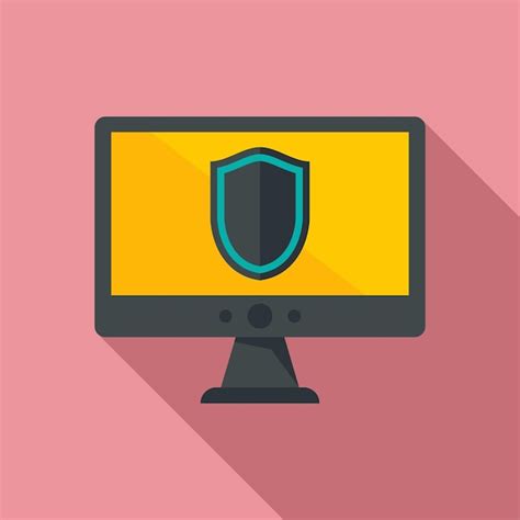 Premium Vector Computer Security Shield Icon Flat Illustration Of Computer Security Shield