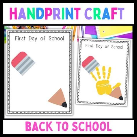 Back To School Pencil Handprint Craft Preschool And Kindergarten