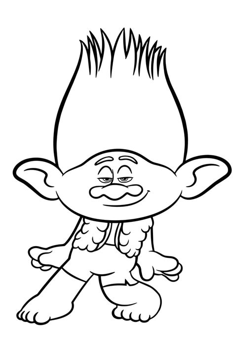 Trolls Coloring Page Branch