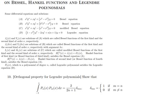 Solved On Bessel Hankel Functions And Legendre Polynomials