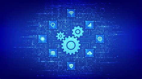Premium Vector Automation Software Gears Icon Made With Binary Code