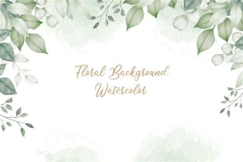Greenery Leaf Watercolor Background Graphic By Ningsihretno262