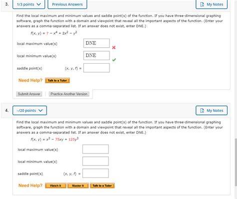 Solved Points V Previous Answers My Notes Find The Local Chegg