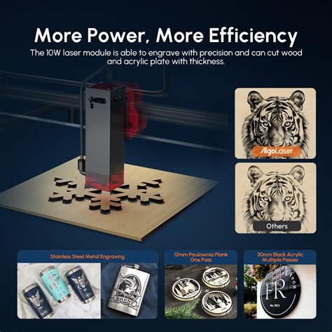 Algolaser Cnc машина за лазерно гравиране и рязане Diy комплект мощност 72w лазер 10w