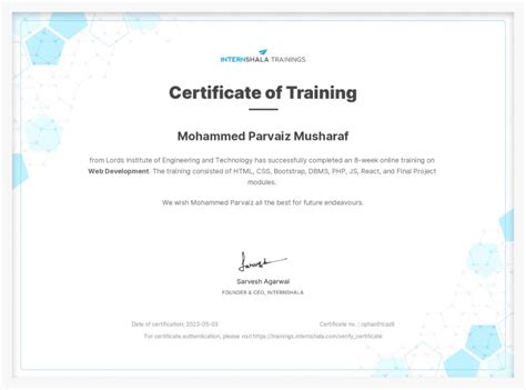 Mohammed Musharaf On Linkedin Internshala Internshalatrainings