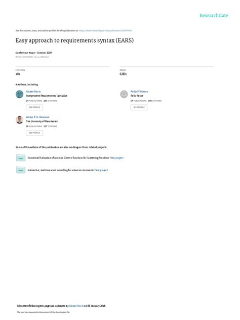 Easy Approach To Requirements Syntax Ears October 2009 Pdf Ambiguity System