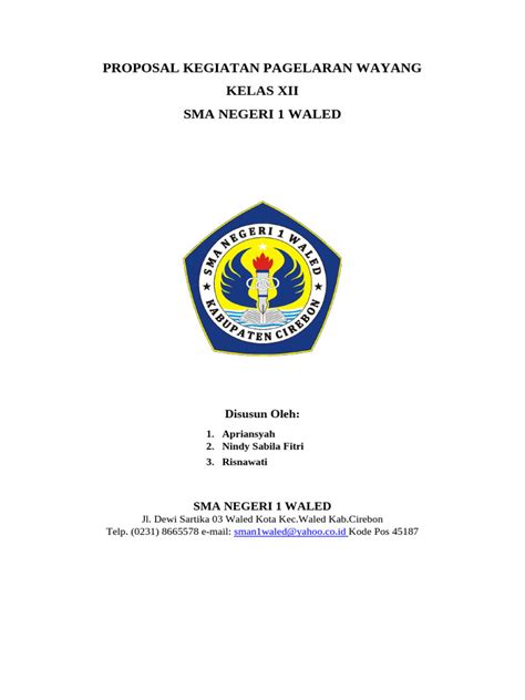 Proposal Kegiatan Pagelaran Wayang 3 Pdf