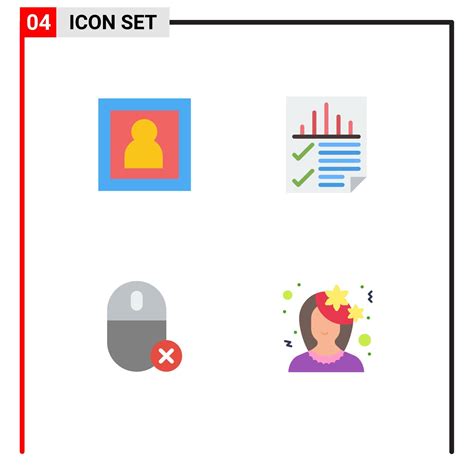 User Interface Pack Of 4 Basic Flat Icons Of Photo Computers Portrait