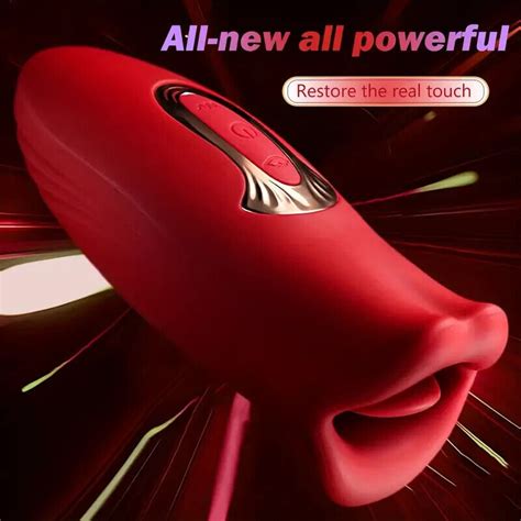 Rose Sucking Vibrator Licking Tongue Clit G Spot Dildo Oral Sex Toys