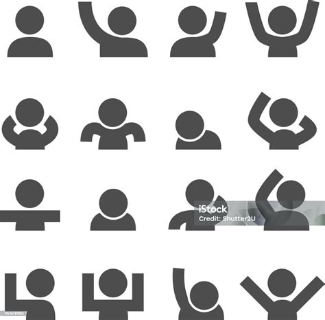 사람 아이콘입니다 분위기와 개념입니다 글리프 및 개략 뇌졸중 아이콘 테마 벡터 일러스트 그래픽 디자인 컬렉션 집합 개념에 대한 스톡 벡터 아트 및 기타 이미지 Istock