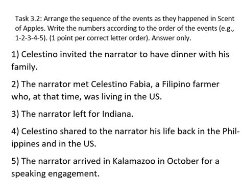 Task 32 Arrange The Sequence Of The Events As StudyX