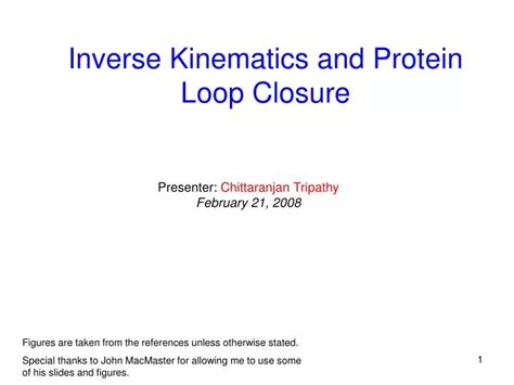 Ppt Inverse Kinematics And Protein Loop Closure Powerpoint Presentation Id1351085
