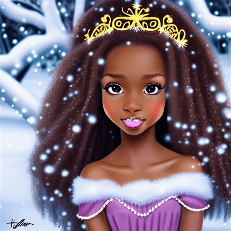 Beautiful Dark Brown Skinned Disney Princess In A Winter Wonderland