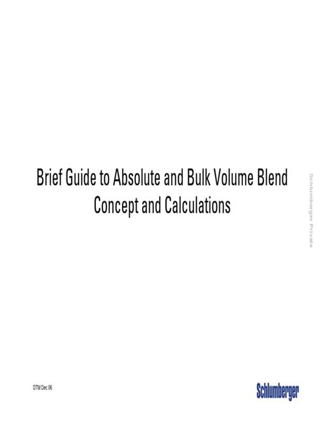Brief Guide To Absolute And Bulk Volume Blend Concept And Calculations