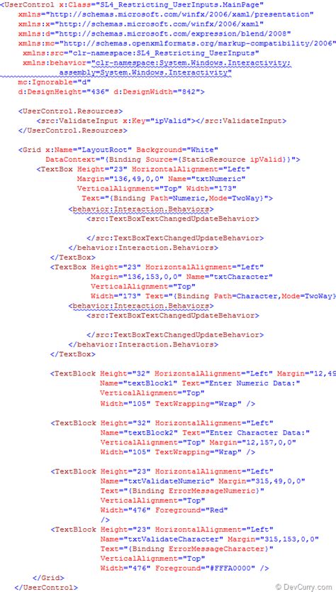 Silverlight Textbox Numeric Validation