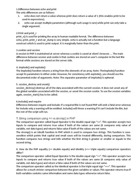 Php Differences Questions Pdf Cookie Php