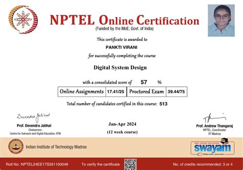 Pankti Virani On Linkedin Successfully Completed Digital System Design
