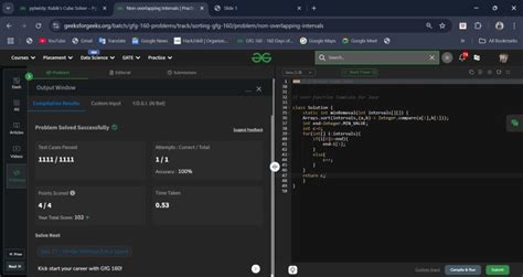 Geekstreak2025 Gfg160 Dsa Coding Problemsolving Greedy Intervals Sanket Sidhivinayak