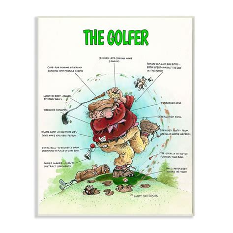 Stupell Industries Golfer Funny Golf Cartoon Wall Decor By Gary