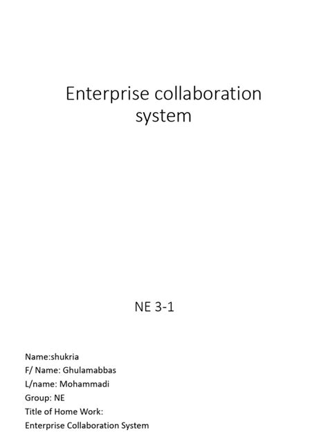 Enterprise Collaboration System Pdf Computers