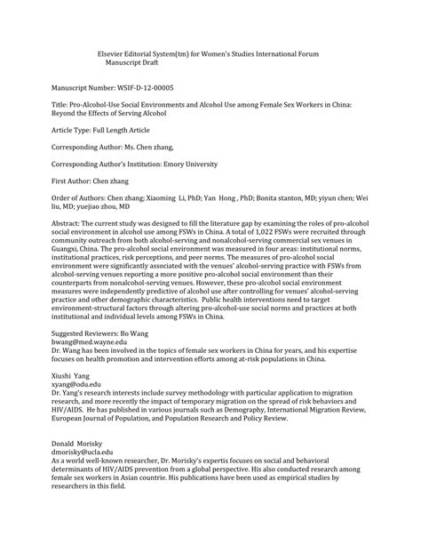 Pdf Pro Alcohol Use Social Environment And Alcohol Use Among Female