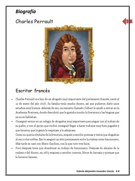Biografía De Charles Perrault Para Niños Pdf Charles Perrault Poesía