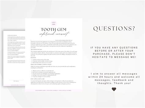 Tooth Gem Consent Form Teeth Gem Forms Tooth Jewelry Esthetician
