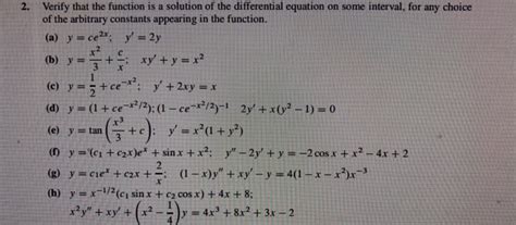 Solved Verify That The Function Is A Solution Of The