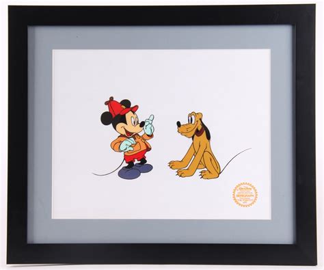 Mickey Mouse And Pluto The Pointer Art LE X Custom Framed Animation Sericel Pristine Auction