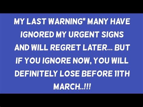 Last Warning From God Not To Ignore This Sign Gods Message To Youtube