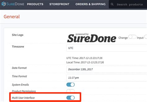 Multi User Interface Settings Support