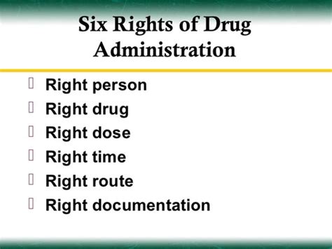 The Six Rights Of Medication Administration Flashcards Quizlet