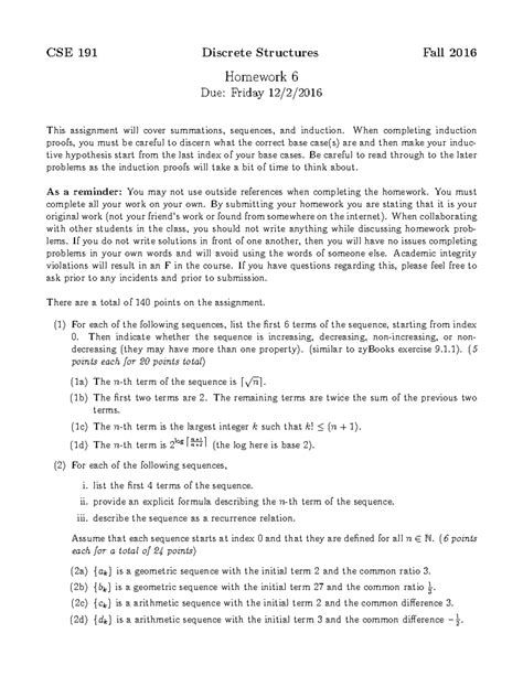 homework 06 answers to practice problems with solutions cse 191 discrete structures fall