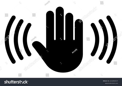 Hand Wave Icon Motion Sensor Pictogram Stock Vector Royalty Free