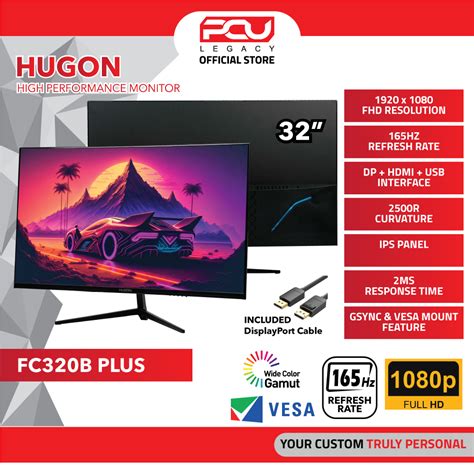 HUGON 24” & 27” 32” Curved 75Hz 2Ms FHD LED Gaming Monitor / 27" 32 ...