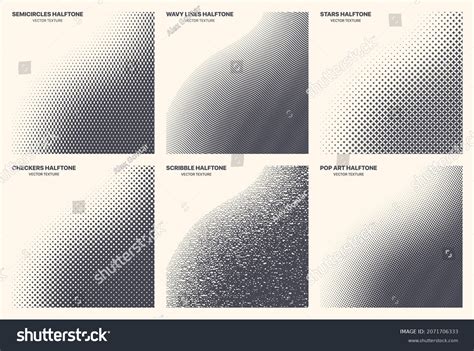 Different Variations Halftone Texture Set Vector Stock Vector Royalty Free 2071706333