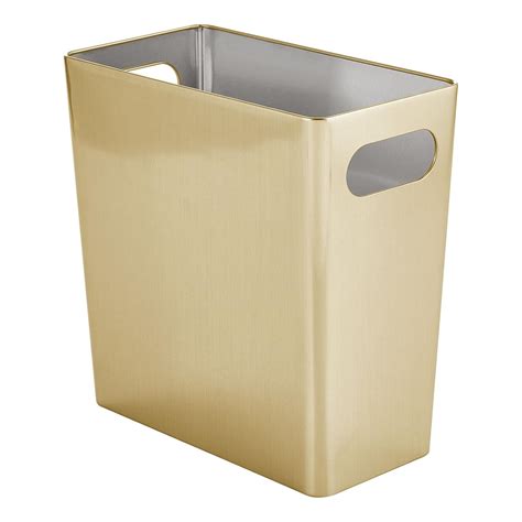 Mdesign Stainless Steel Metal Rectangle Trash Can With