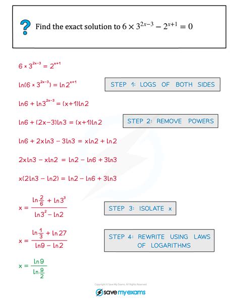 Exponential Equations 6 2 2 Ocr As Maths Pure Revision Notes 2018 Save My Exams