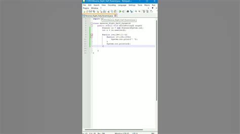 Reverse Right Half Pyramid In Java Youtube