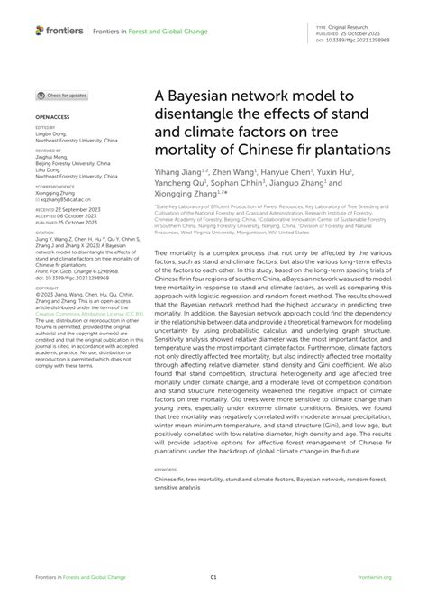 Pdf A Bayesian Network Model To Disentangle The Effects Of Stand And Climate Factors On Tree