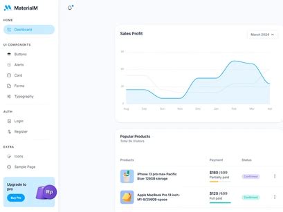 MaterialM Free Bootstrap Admin Dashboard Template By EpicPxls