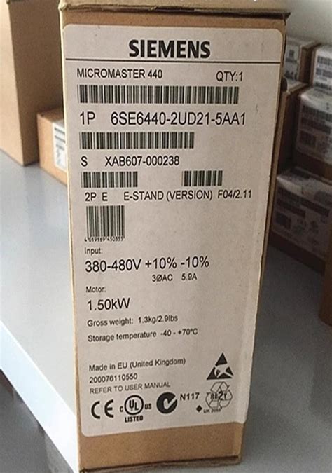 Siemens Variable Frequency Drives 6se6440 2ud21 5aa1 15kw Ebay