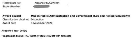 Alexander Soldatkin On Linkedin Just Received My Degree Classification