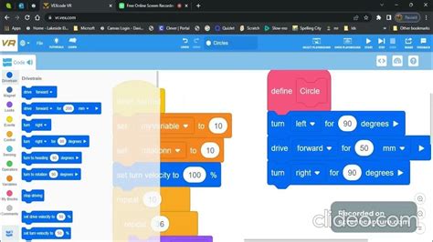 Circles Made In Vexcode Vr Youtube